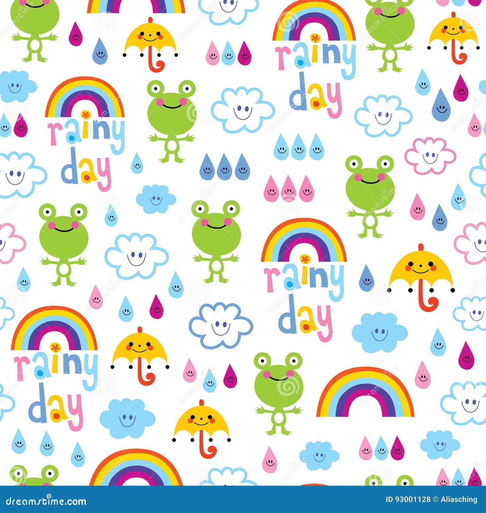 Rainy day seamless pattern stock vector. Illustration of characters ...