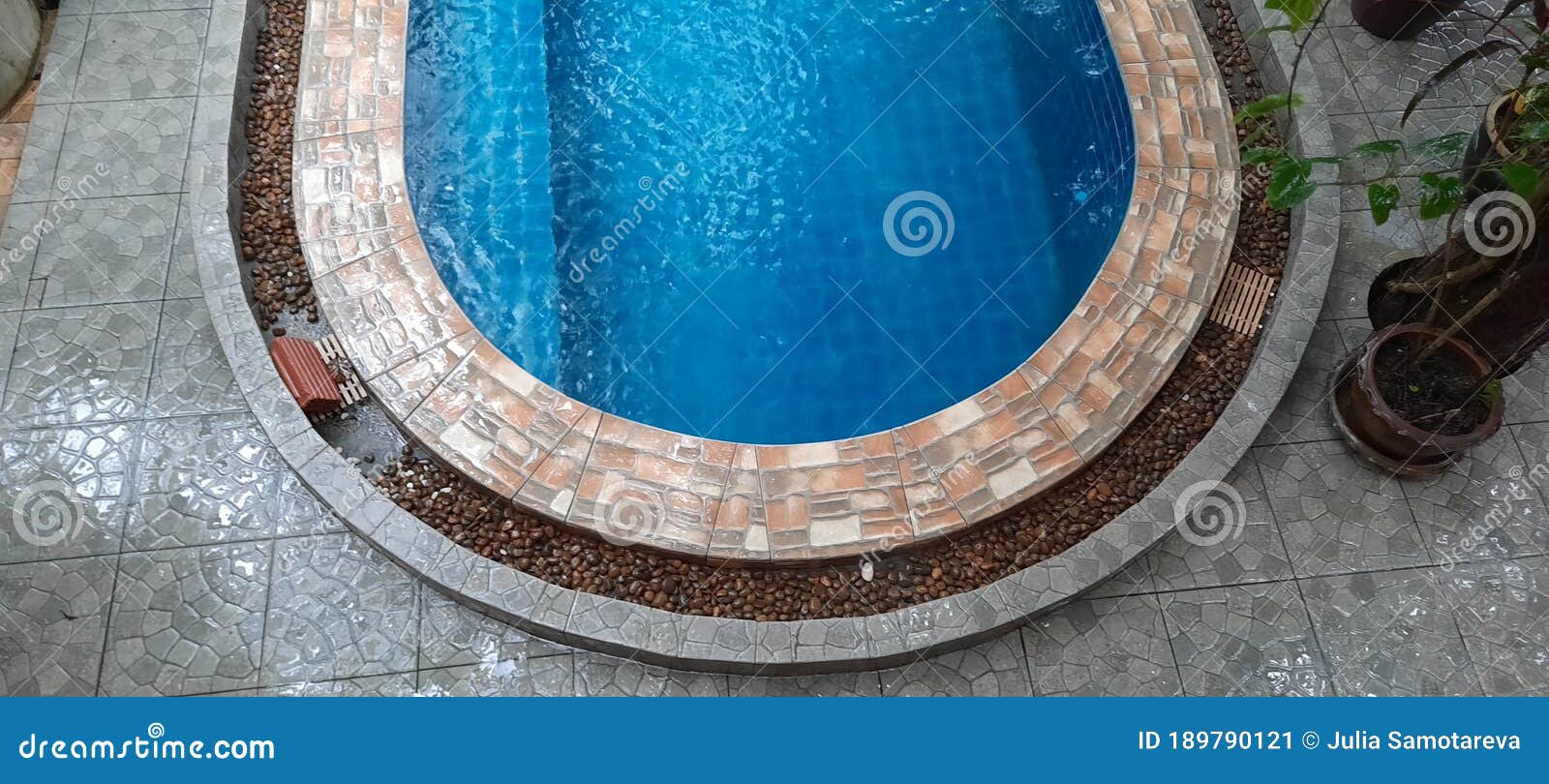 Rainy day in swimming pool stock image. Image of floor - 189790121