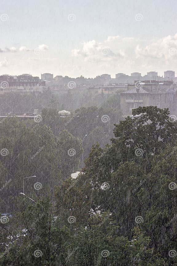 Rainy Day - View from a Window during Rainstorm Stock Image - Image of ...