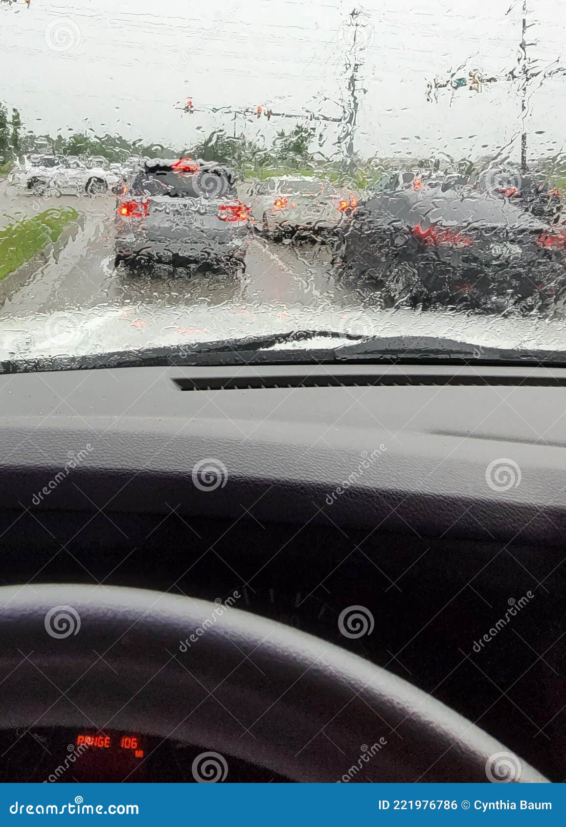 Rainy Day Window Inside Car Road Stock Photo - Image of rainy, inside ...