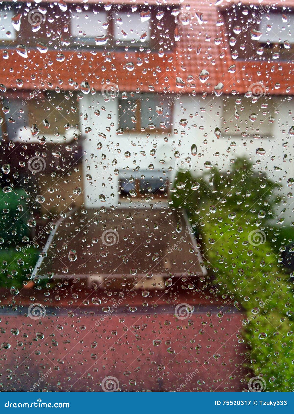 Rainy day from the window stock image. Image of rain - 75520317
