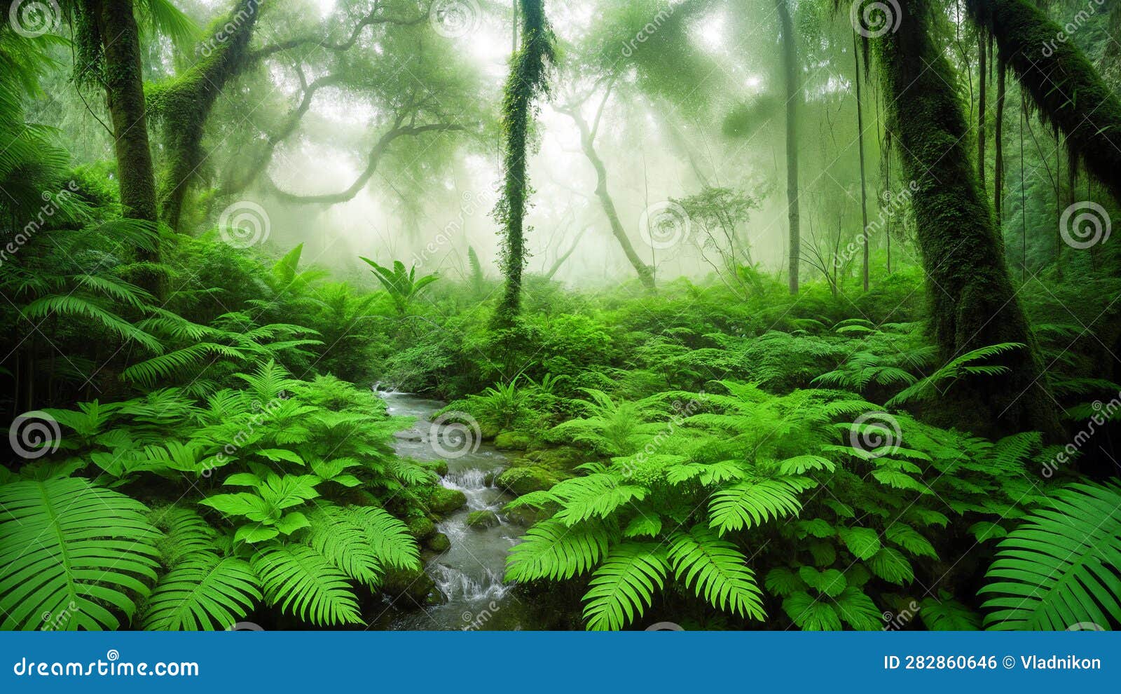 Rainy Jungle Path With Sunlight Peeking Through Royalty-Free Stock ...