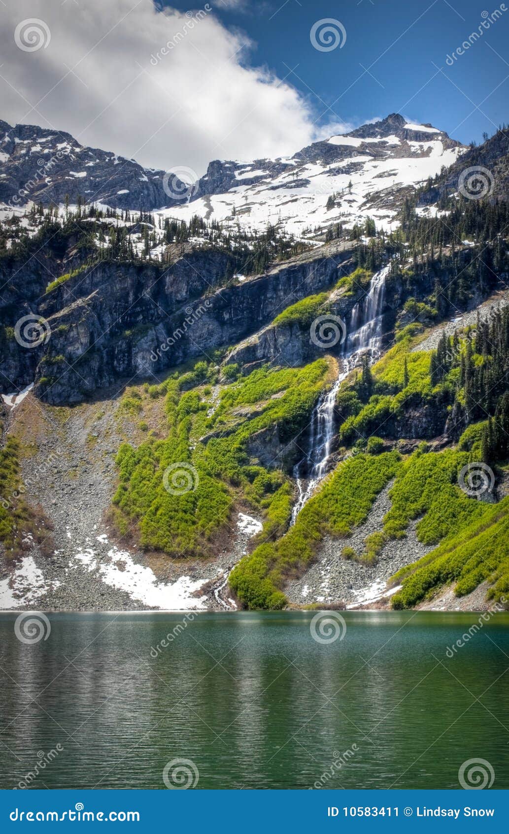 Rainy Lake Nestled Into North Cascades Mountains Royalty-Free Stock ...