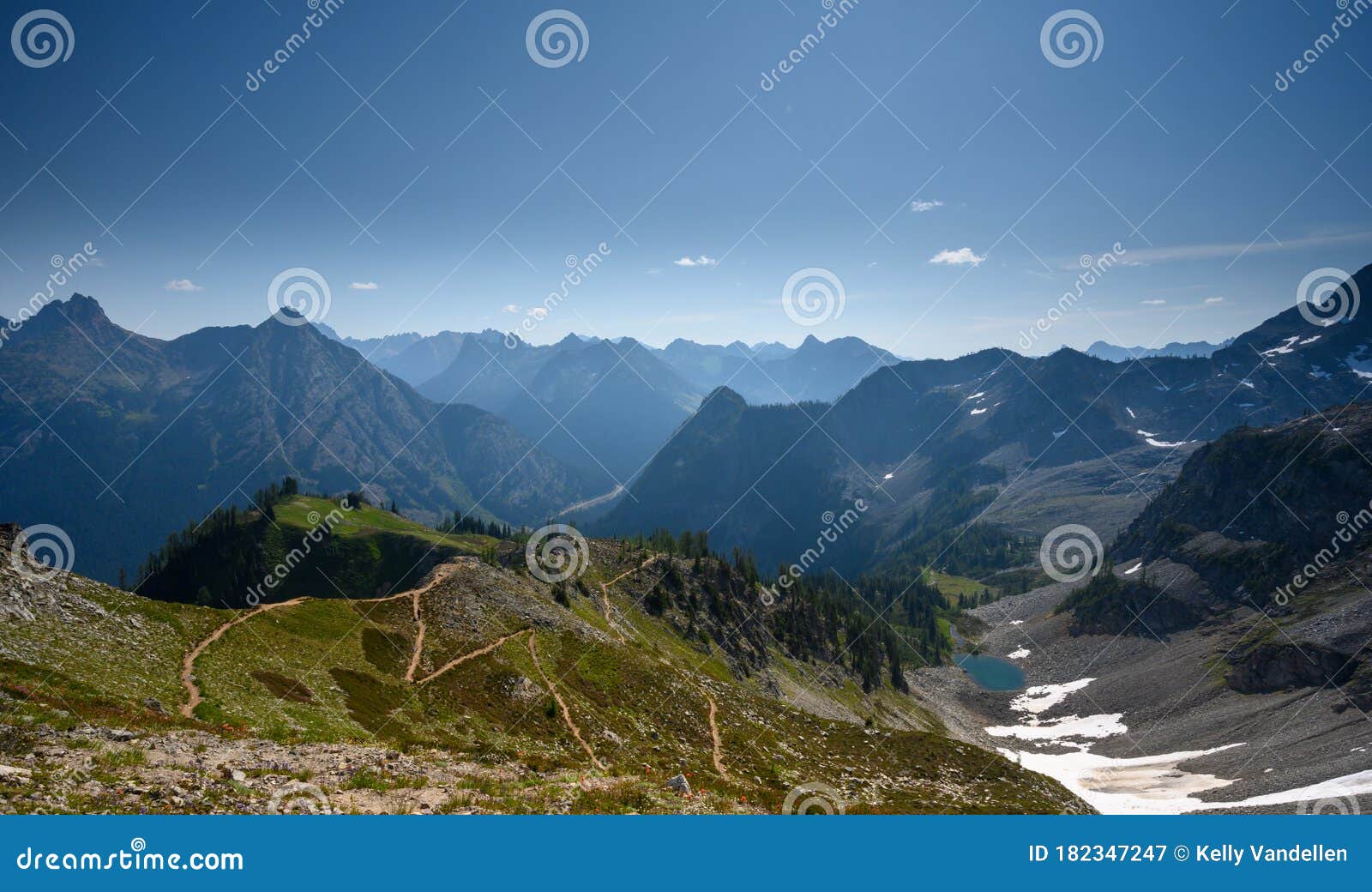 Rainy Lake Deep in Valley of North Cascades Stock Image - Image of ...