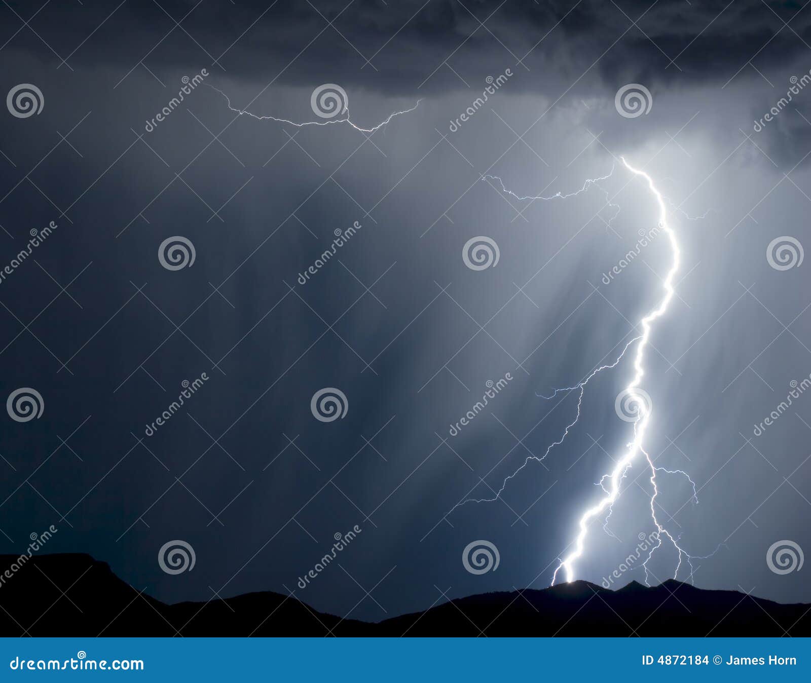 Rainy Lightning stock photo. Image of danger, nighttime - 4872184