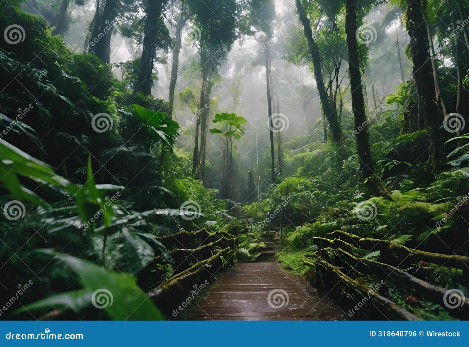 Rainy Nature Rainforest and Forest Plantation Stock Photo - Image of ...