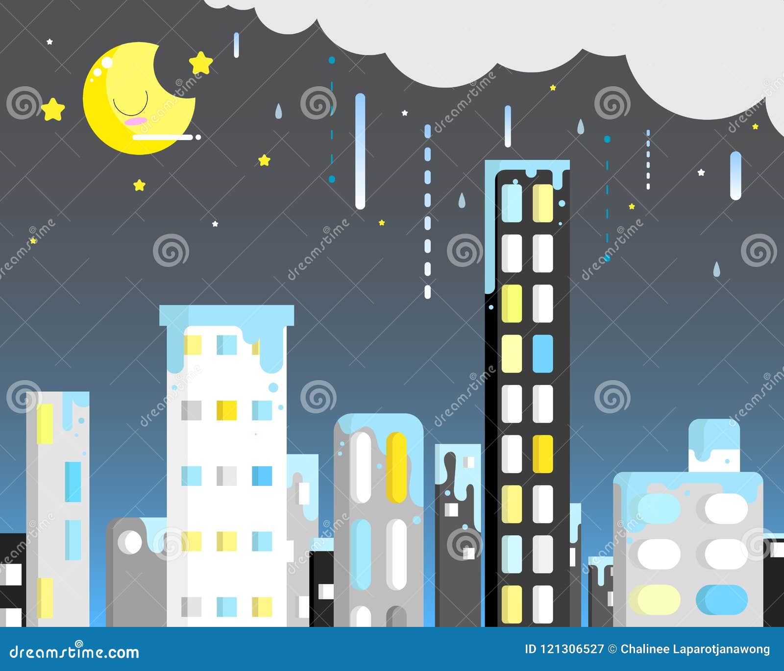 Rainy in the night stock vector. Illustration of drop - 121306527