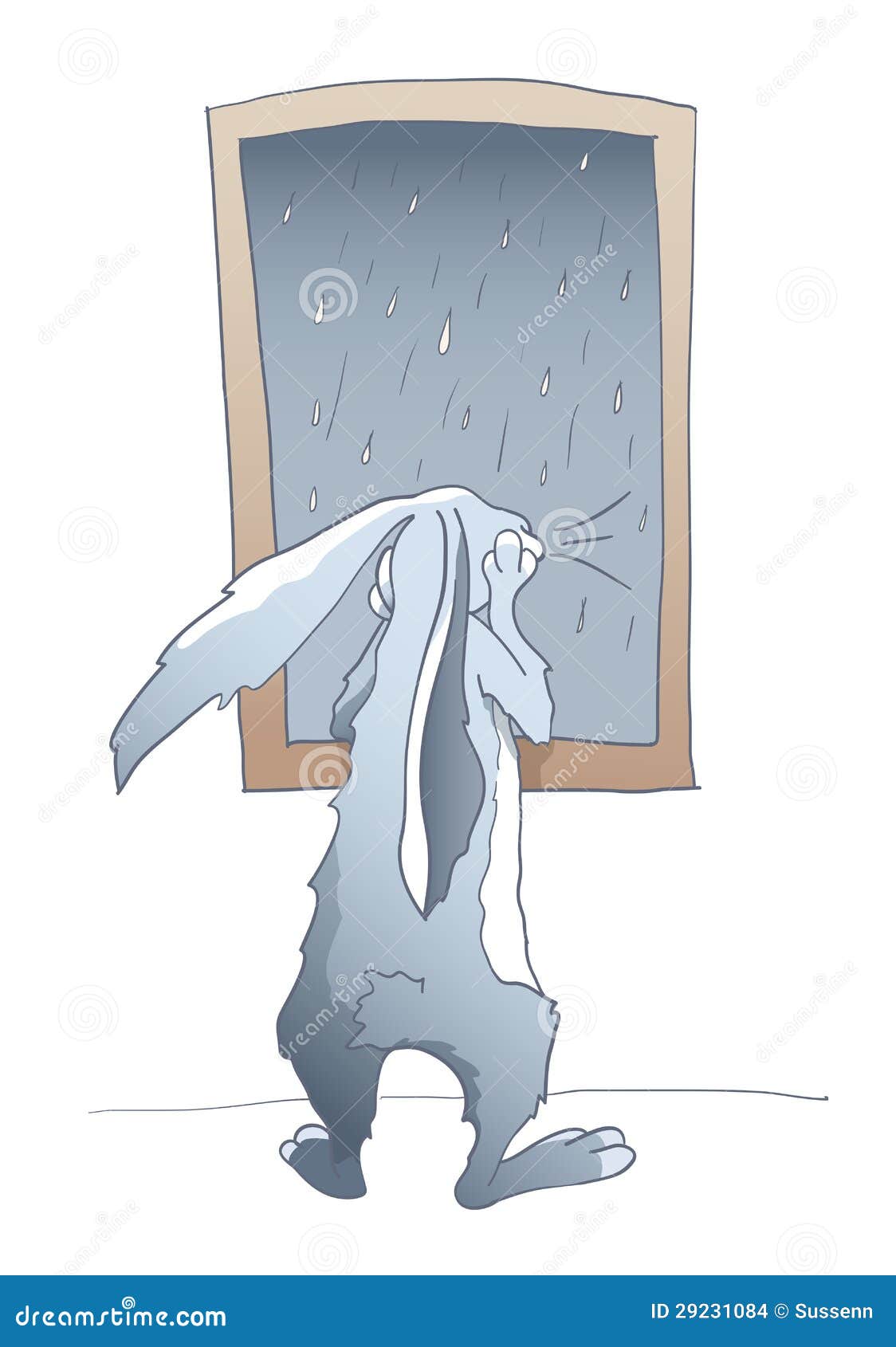 Rainy rabbit stock vector. Illustration of rabbit, indoors - 29231084