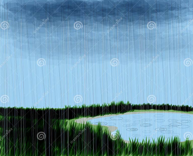 Rainy scene stock vector. Illustration of nature, landscape - 17386282