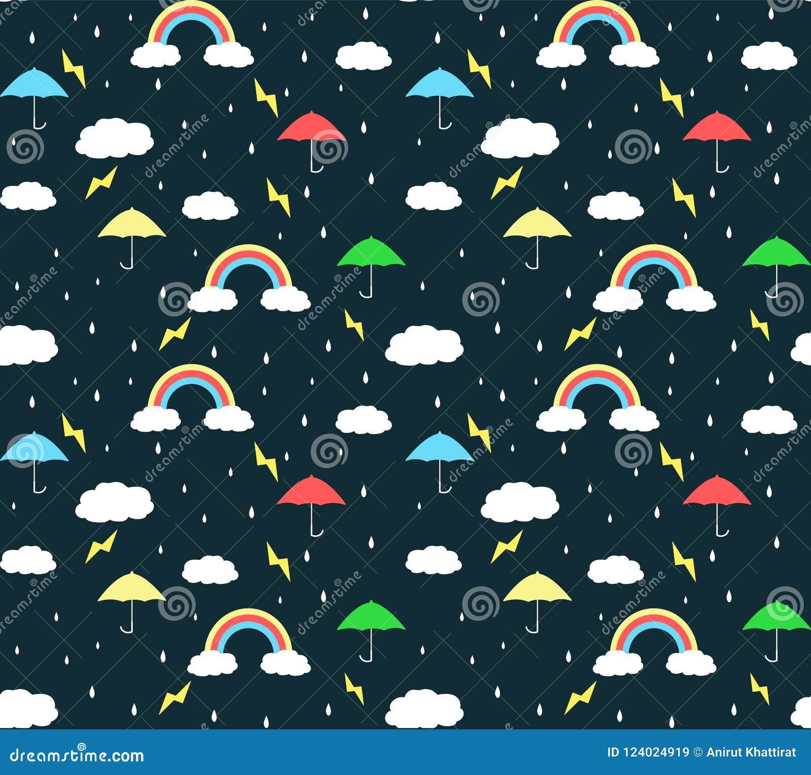 Rainy Season Pattern Background Stock Vector - Illustration of drop ...
