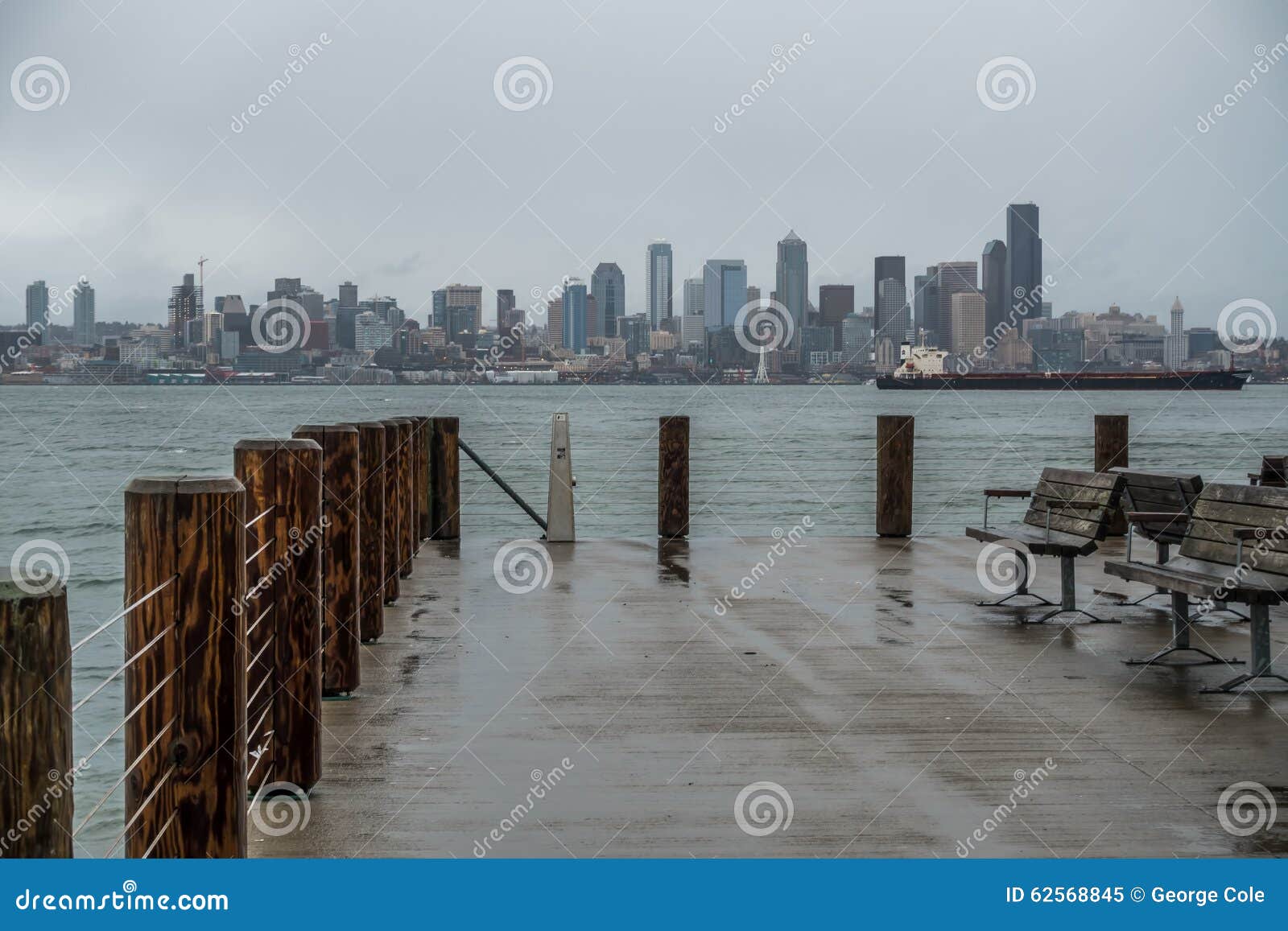 Rainy Seattle Skyliine stock image. Image of washington - 62568845