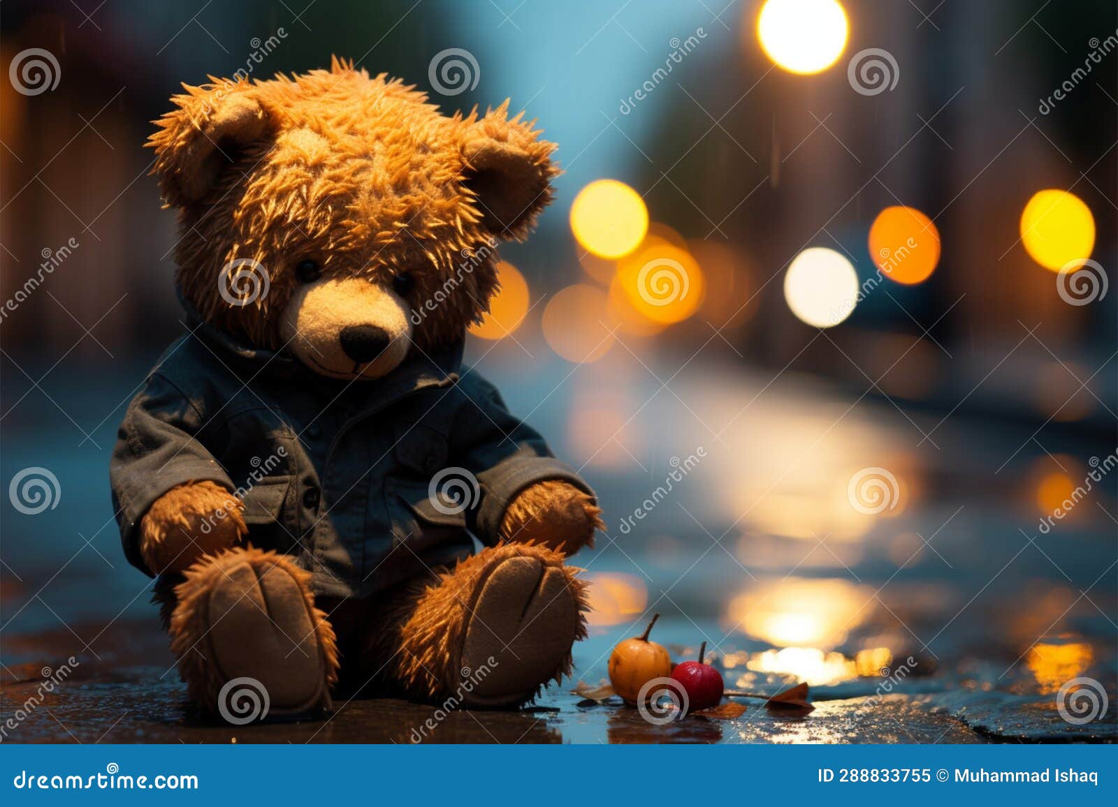 Rainy Day Solitude A Blue Toy Evokes A Sense Of Sadness Stock Photo ...