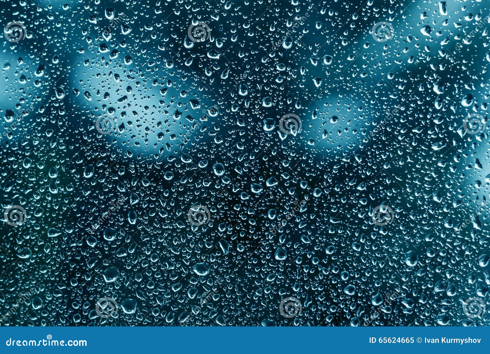 Rainy Water Drops on Transparent Wet Glass Stock Image - Image of ...