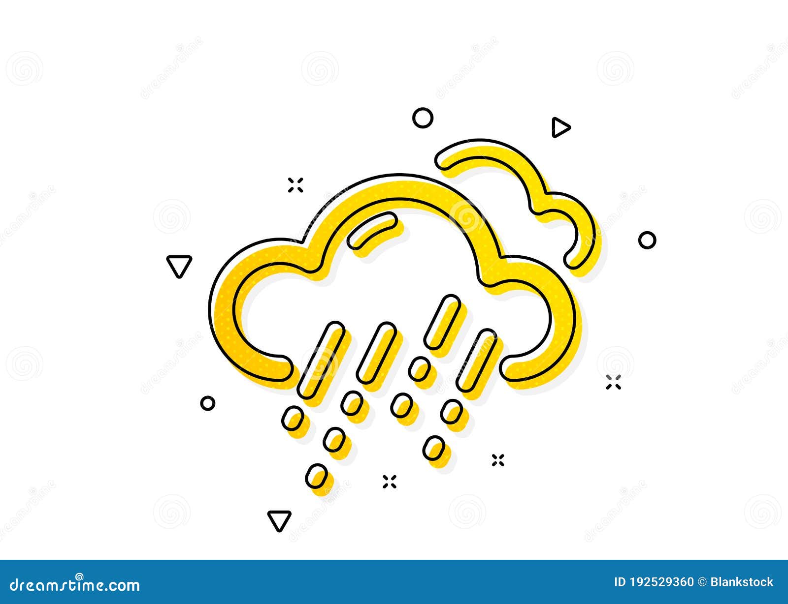 Rainy Weather Forecast Icon. Clouds with Rain Sign. Cloudy Sky. Vector ...