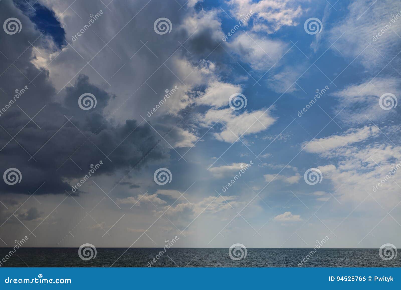 Rainy Weather Over the Sea. Stock Photo - Image of panorama, cloudscape ...