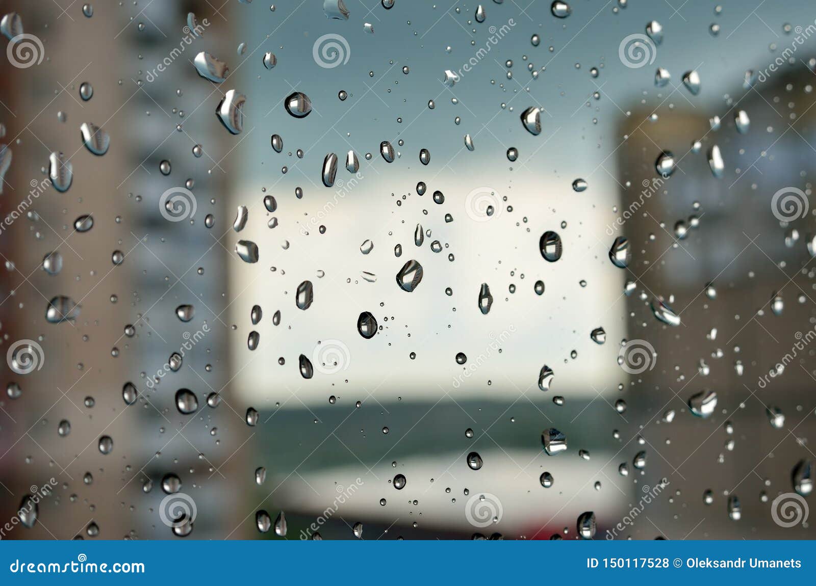 Rainy Weather and Raindrops on a Window Pane Stock Photo - Image of ...