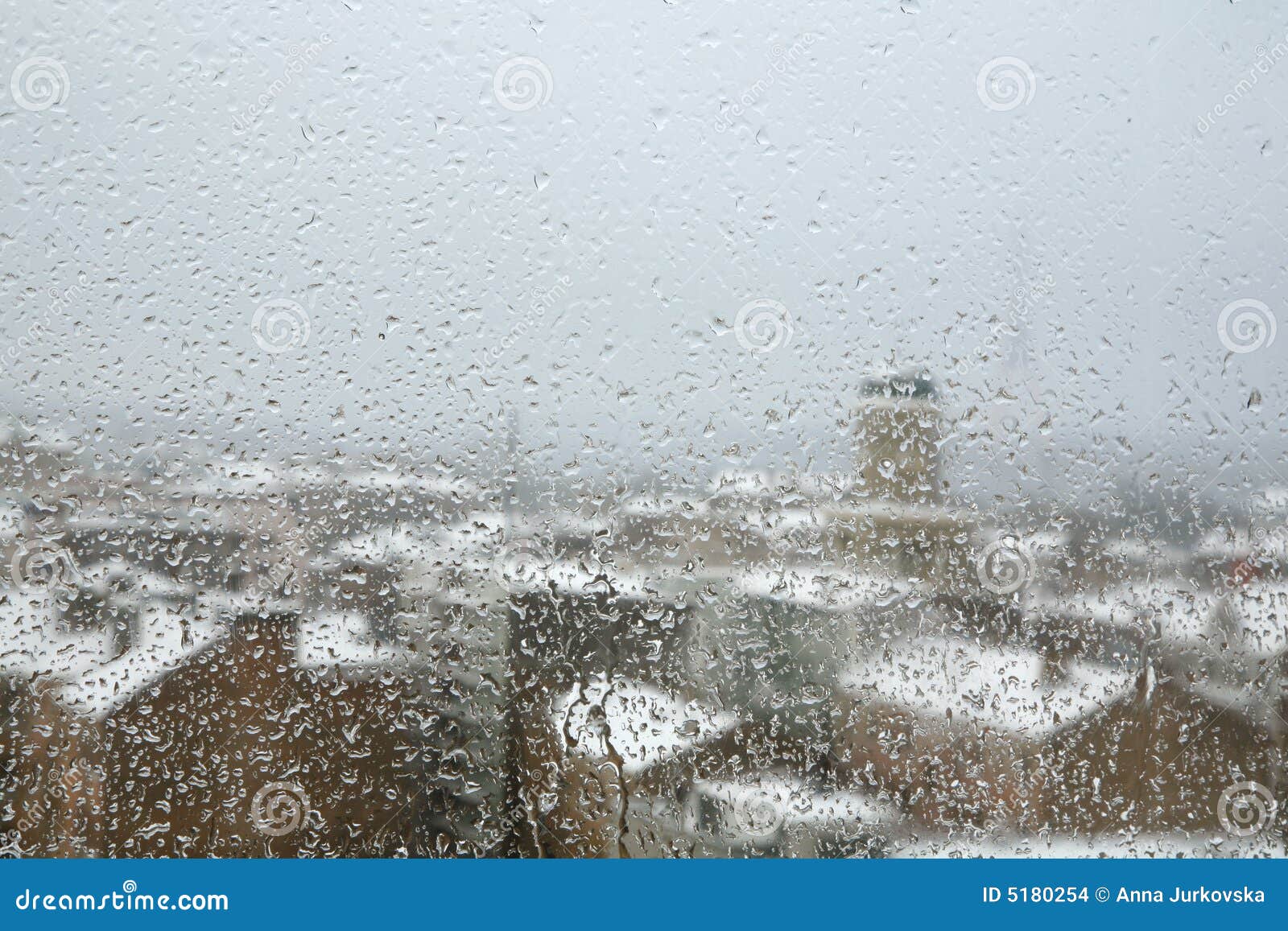Rainy Winter Morning in the Town Stock Photo - Image of town, tower ...