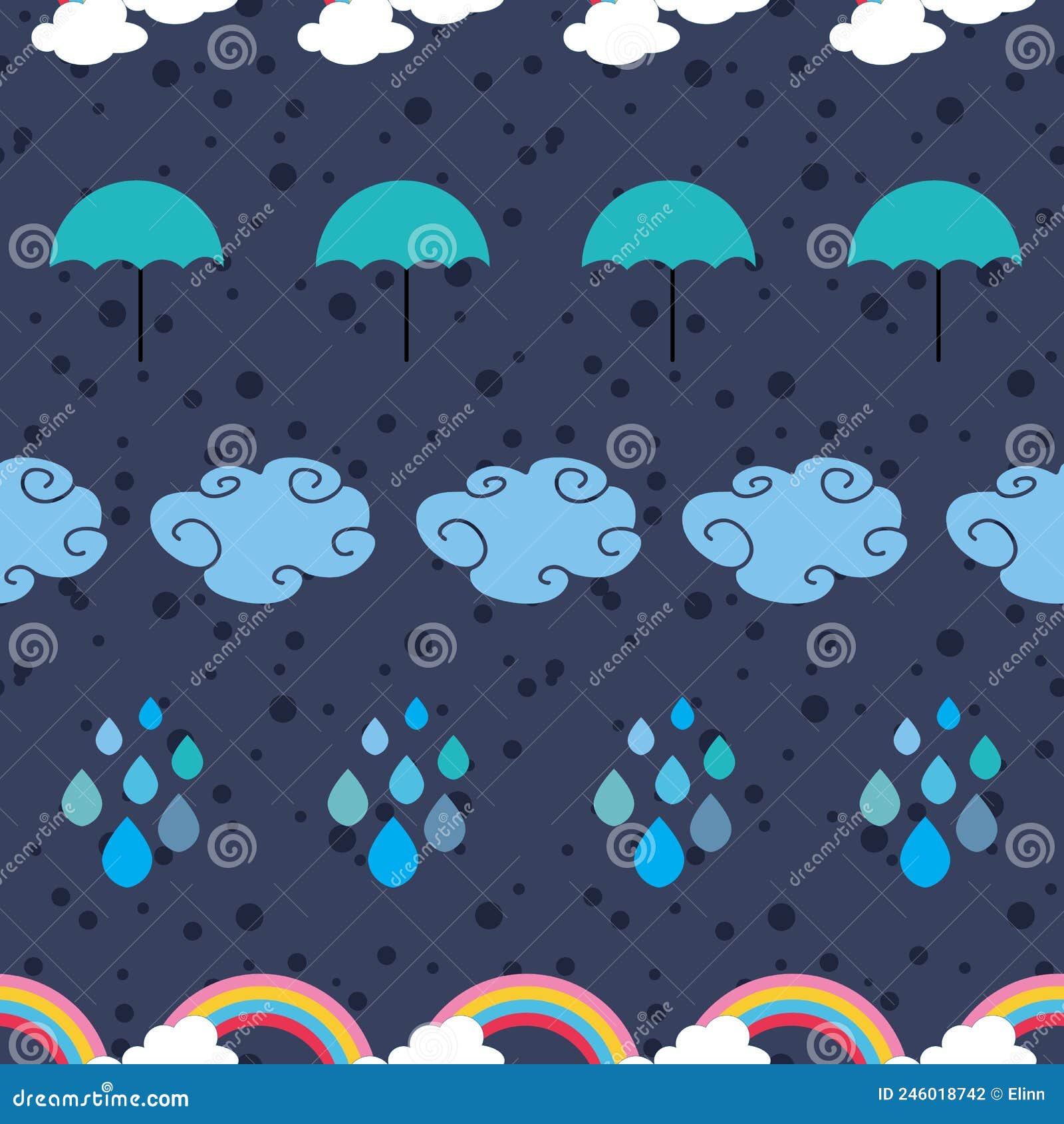 Rainy Winter Weather Seamless Pattern Vector Design Stock Vector ...