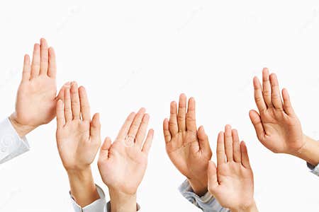 Raise hand stock image. Image of vote, together, hands - 10941271