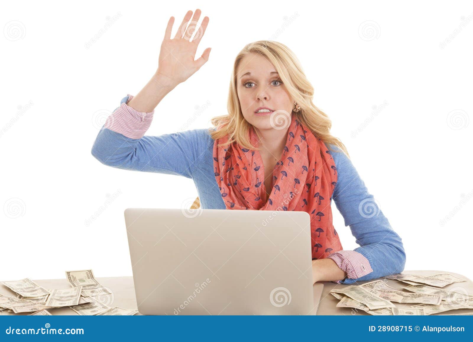 Raise hand computer money stock image. Image of lady - 28908715