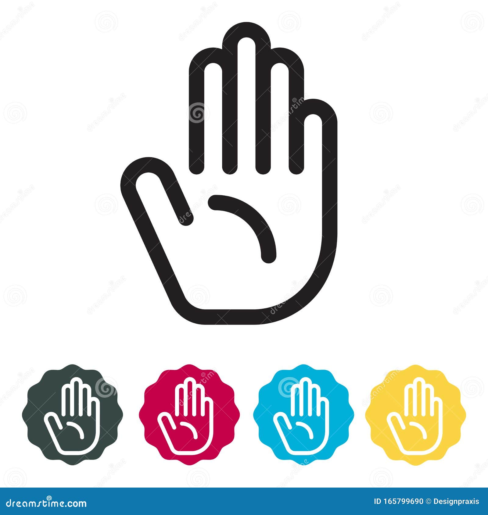 Raise Hand - Participation Icon Stock Illustration - Illustration of ...