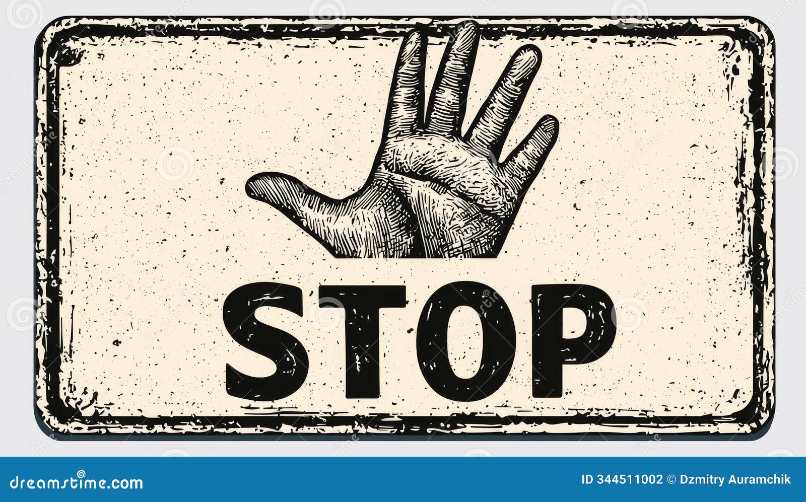 Raise a Hand with the Word Stop To Indicate Caution. Stock Photo ...