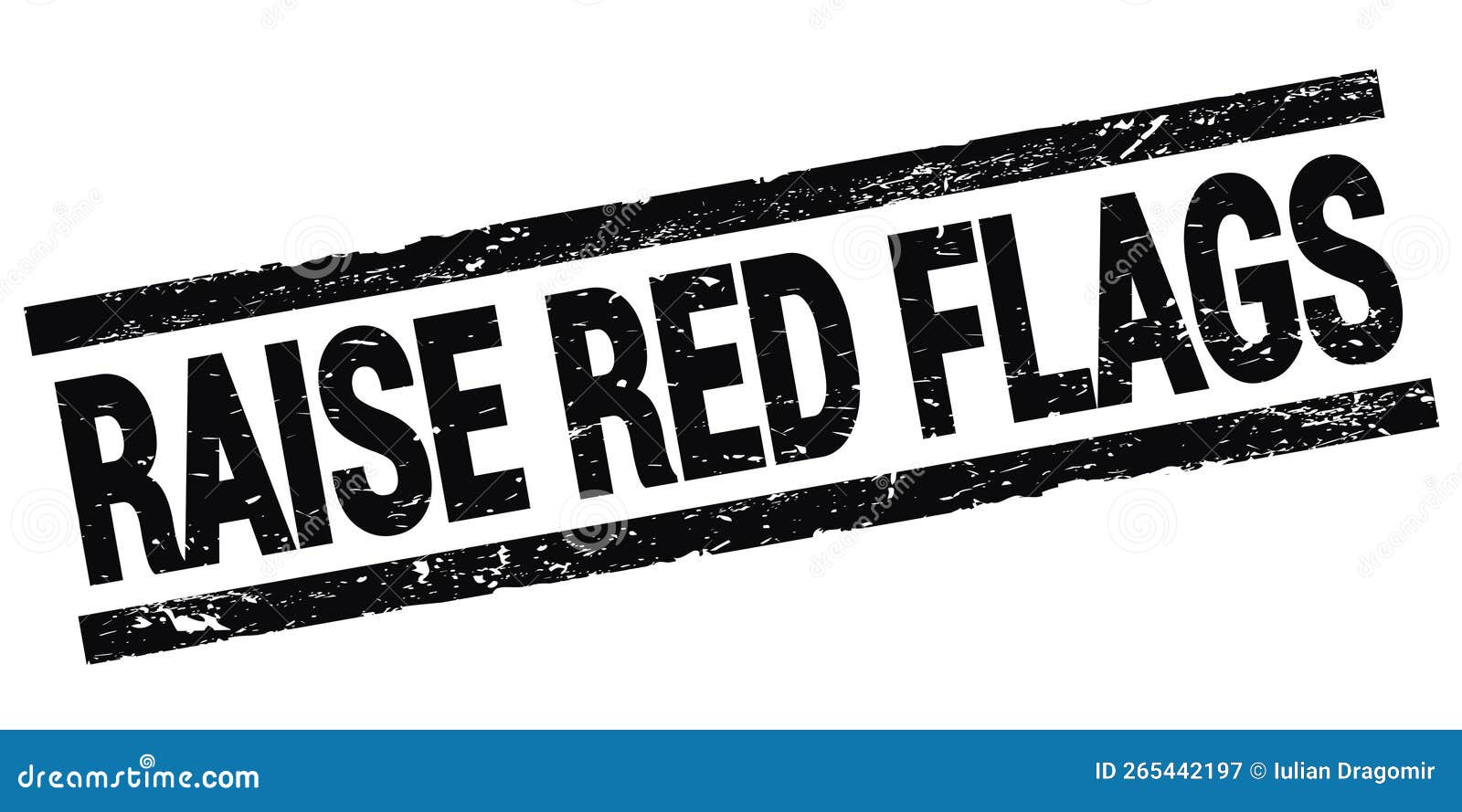 RAISE RED FLAGS Text on Black Rectangle Stamp Sign Stock Illustration ...