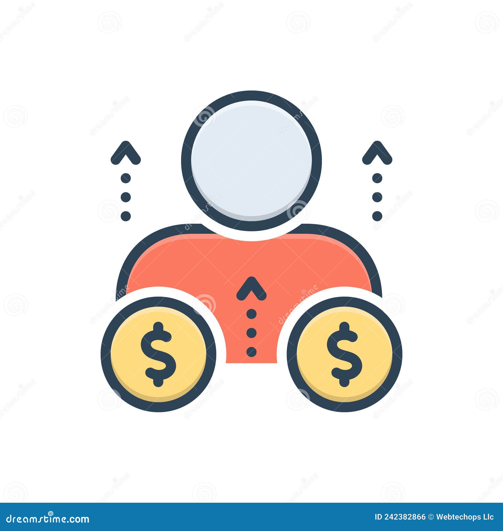 Color Illustration Icon for Raise Salary, Raise and Increase Stock ...