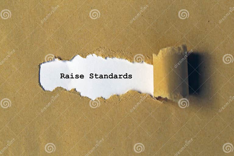 Raise Standards on White Paper Stock Illustration - Illustration of ...