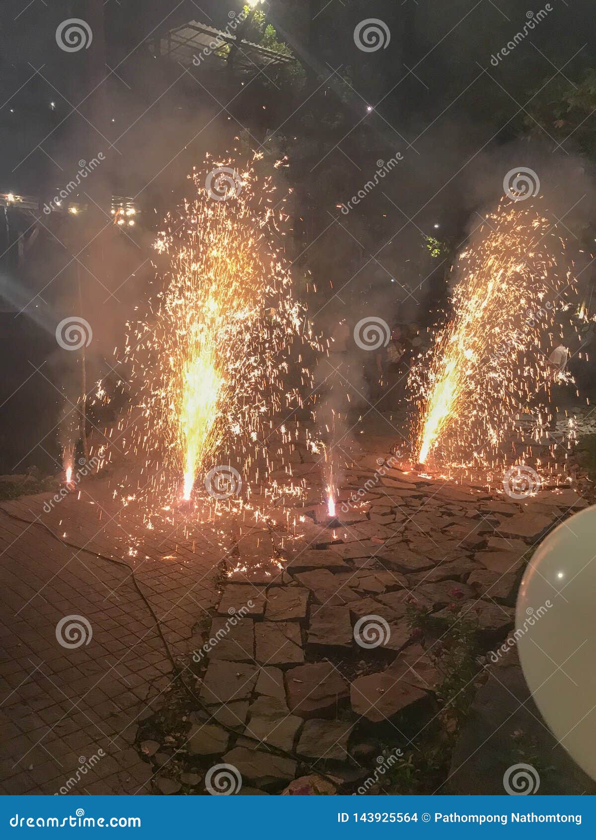 Raise Up Firework on the Ground Stock Photo - Image of fire, flame ...