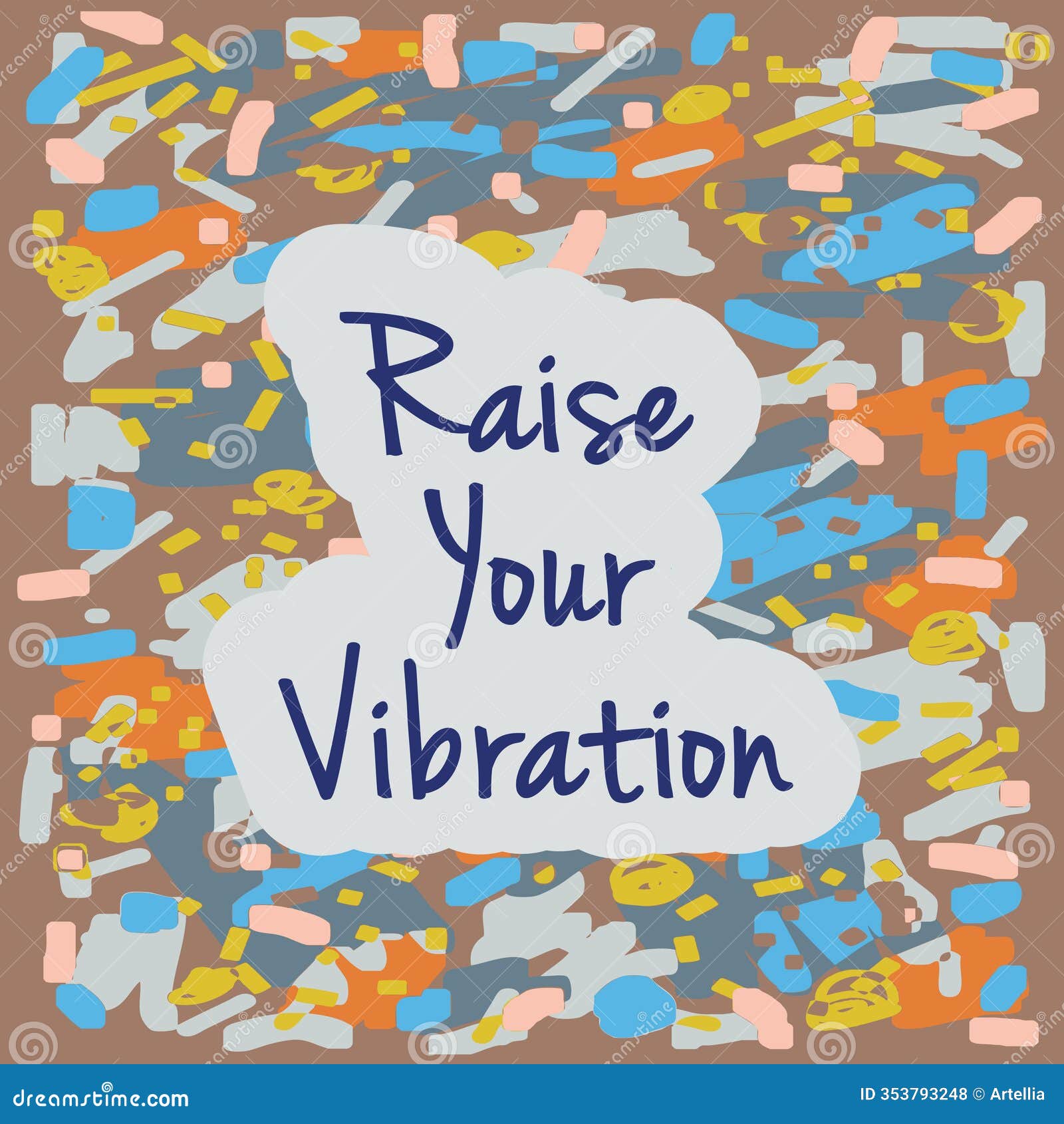 Raise Your Vibration Quote - Lettering With Abstract Shapes And Doddles ...