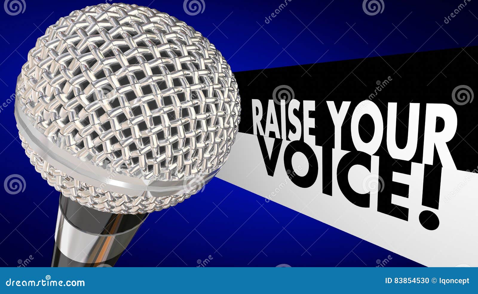 Raise Your Voice Microphone Speak Up Sing Talk Stock Illustration ...