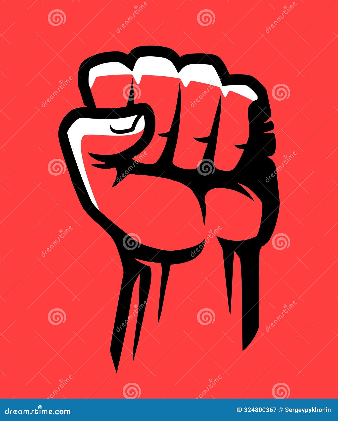 Raised Clenched Fist. Symbol of Freedom, Struggle, Unity, Strength and ...