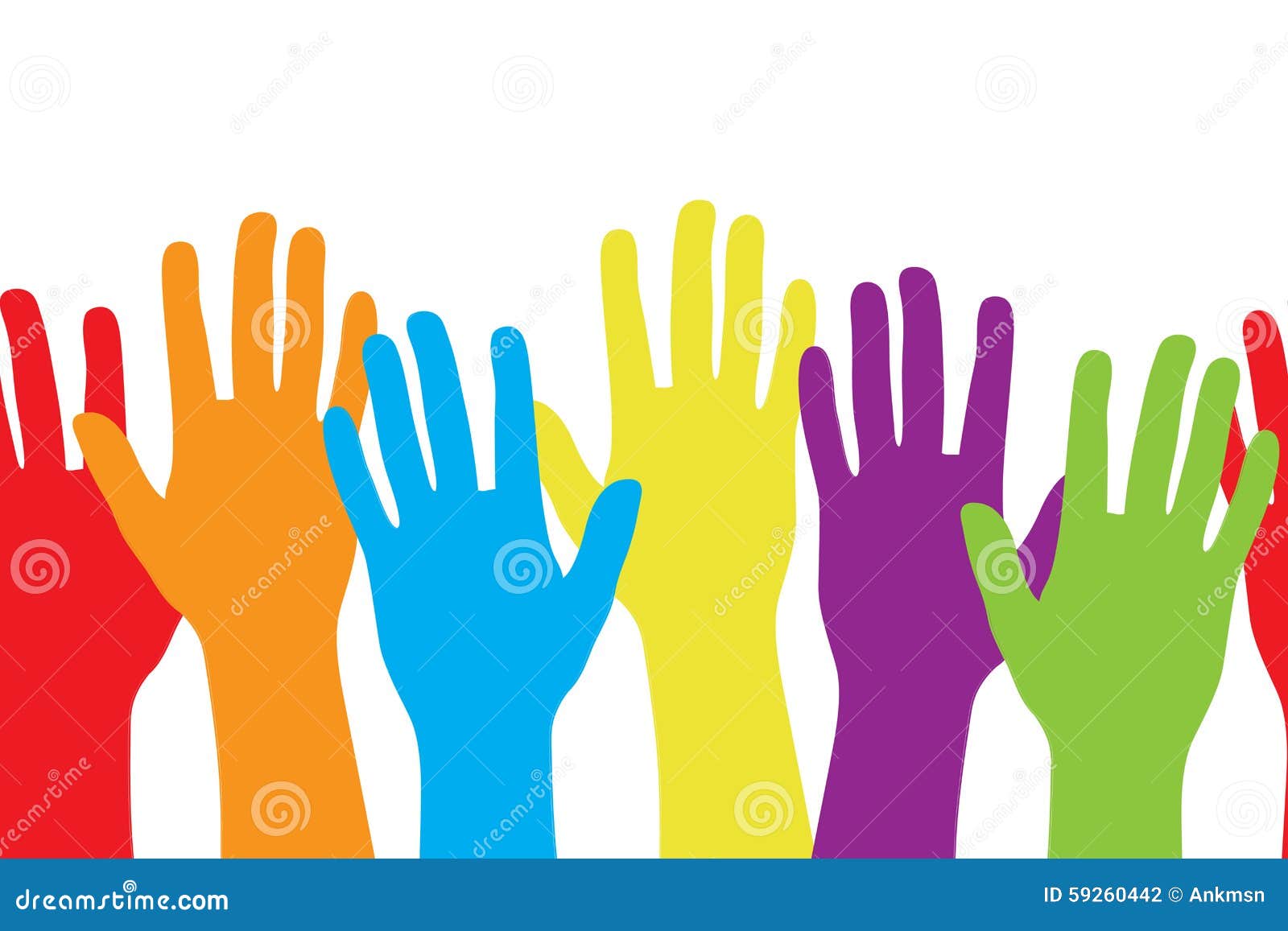 Raised Colors Hands Horizontal Seamless Pattern Stock Vector ...