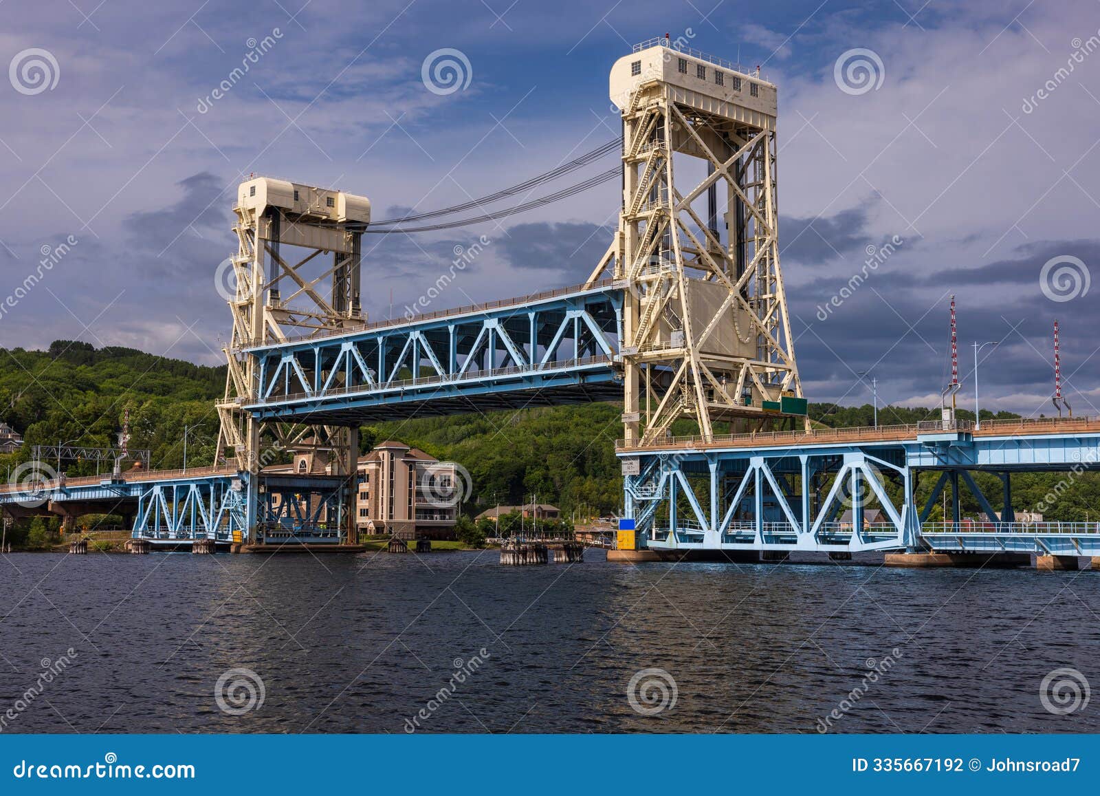A Raised Double Deck Lift Bridge Crossing a River Editorial Photography ...