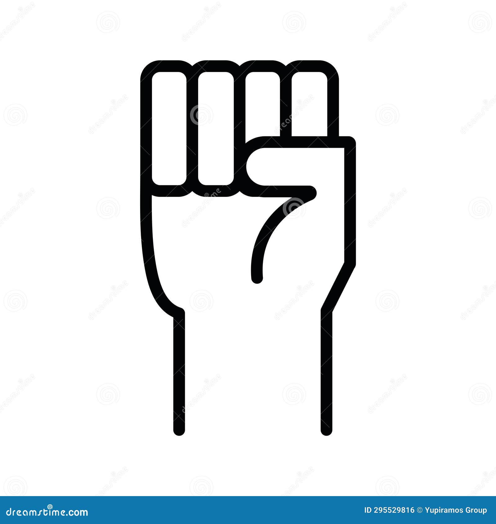 Raised fist icon stock vector. Illustration of person - 295529816