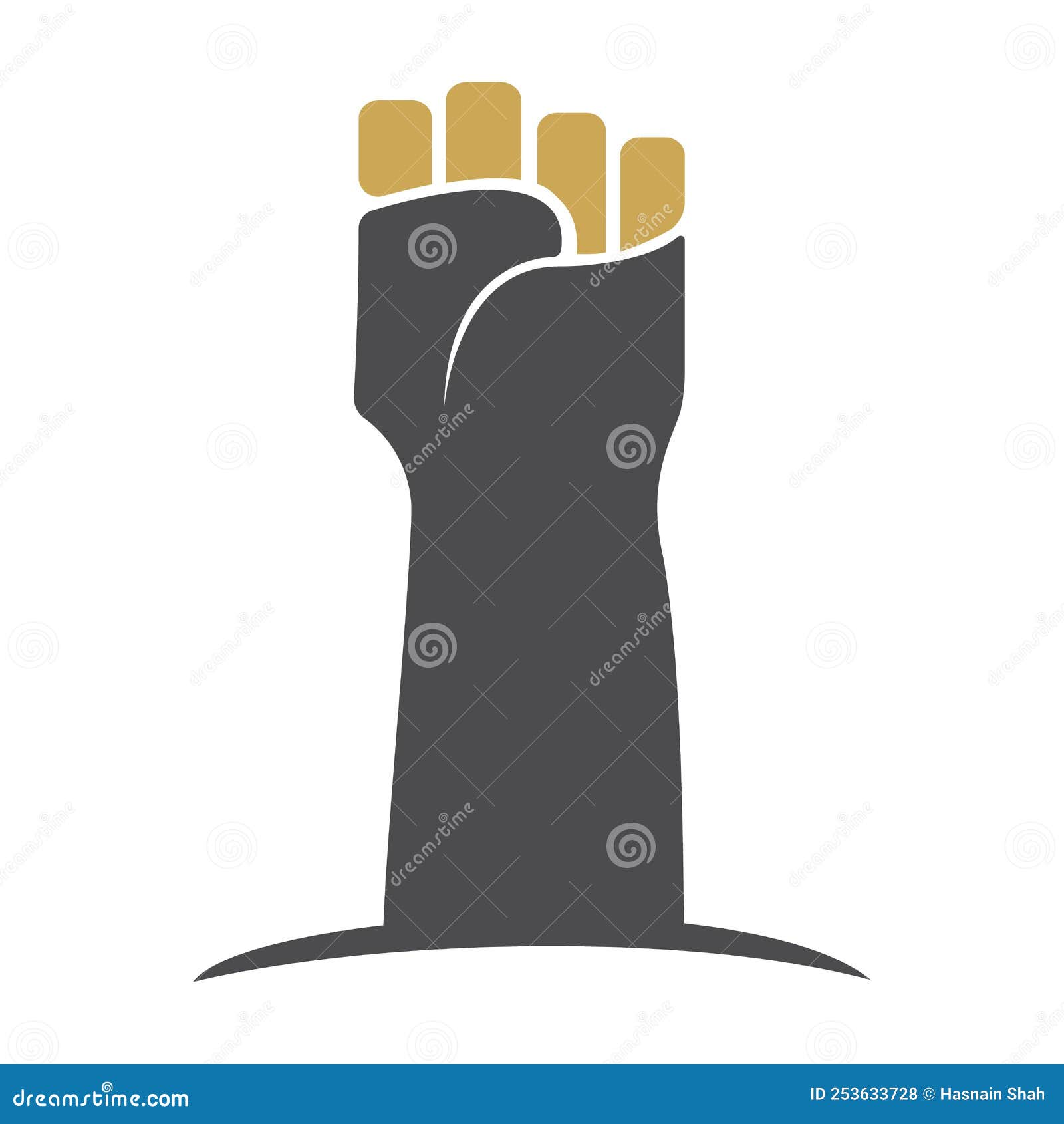 Raised Fist Logo Design Vector. Stock Vector - Illustration of ...