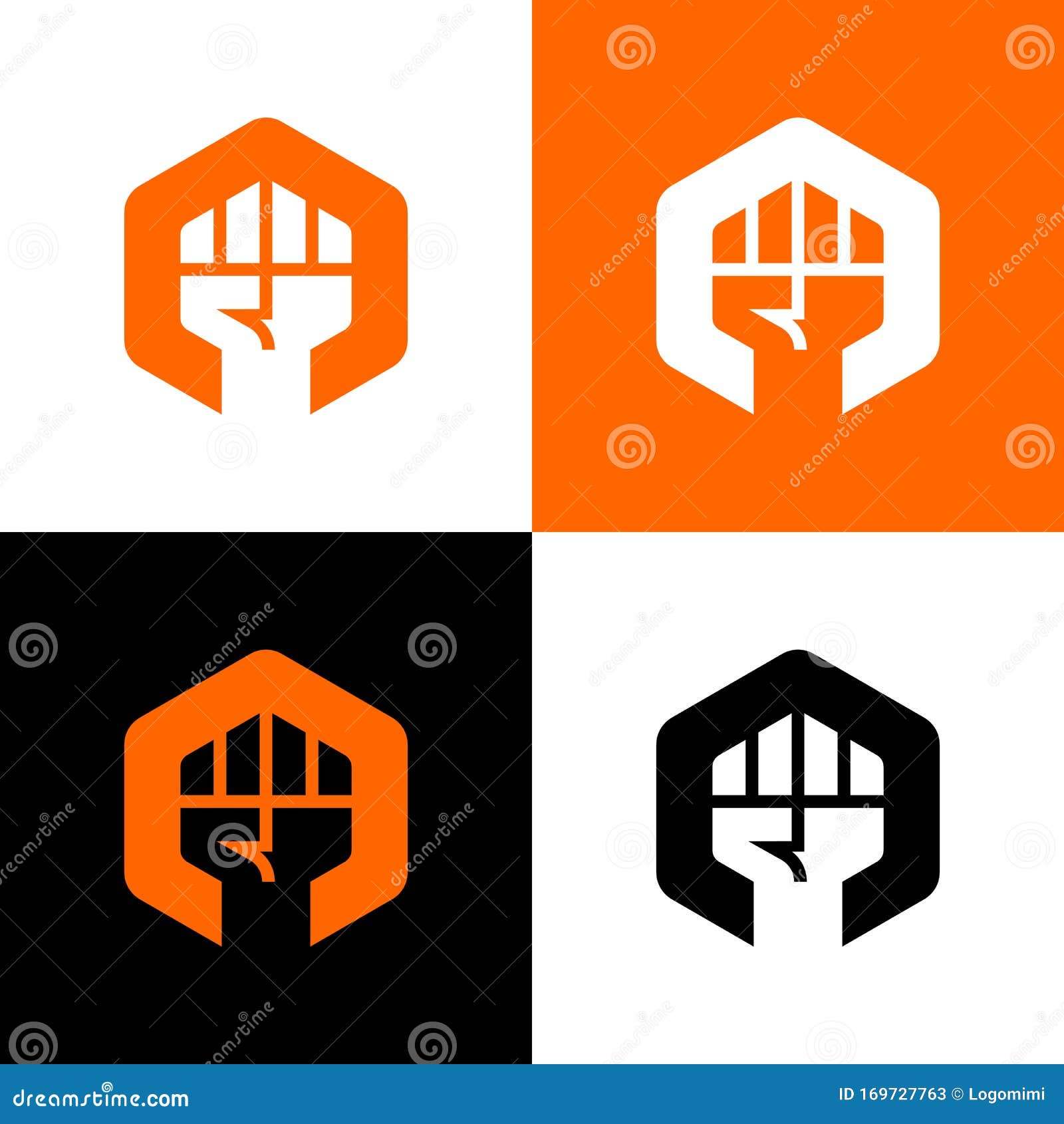 Raised Fist Logo Icon Design Template Elements Stock Vector ...