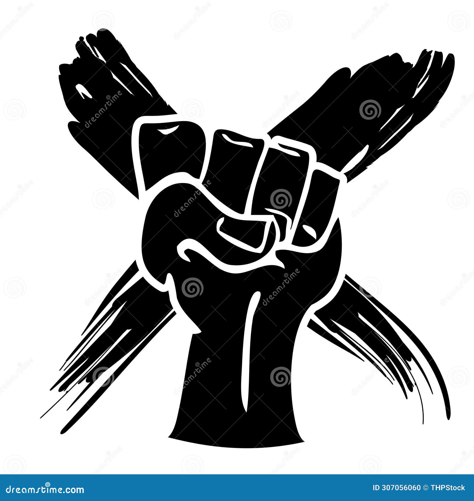 Protest Fist Vector stock vector. Illustration of sketched - 307056060