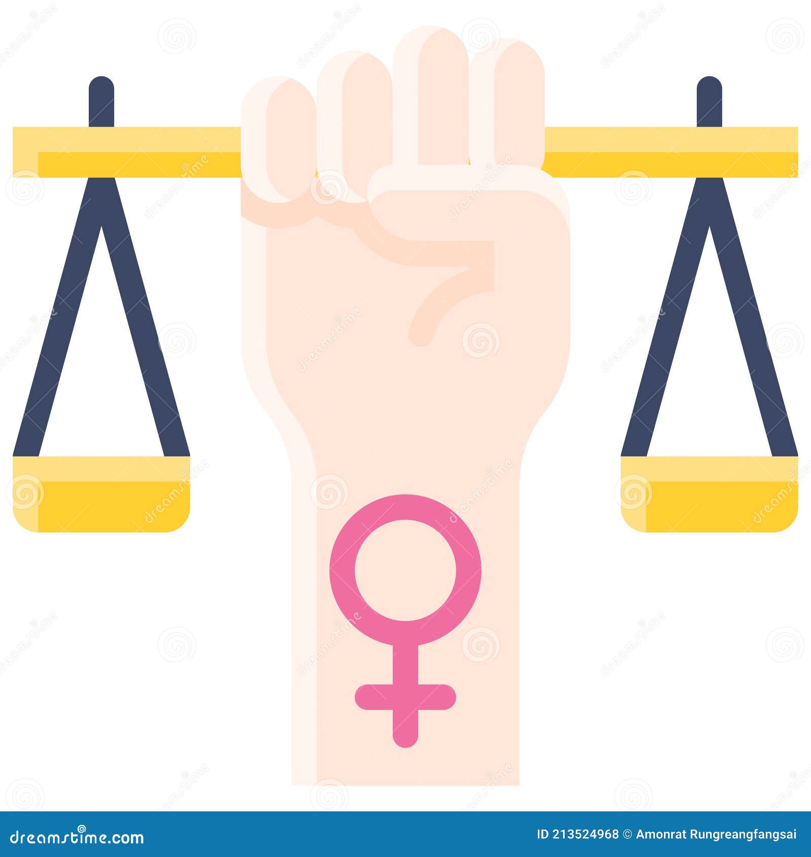 Raised Fist with Scale Icon, Feminism Related Vector Stock Vector ...