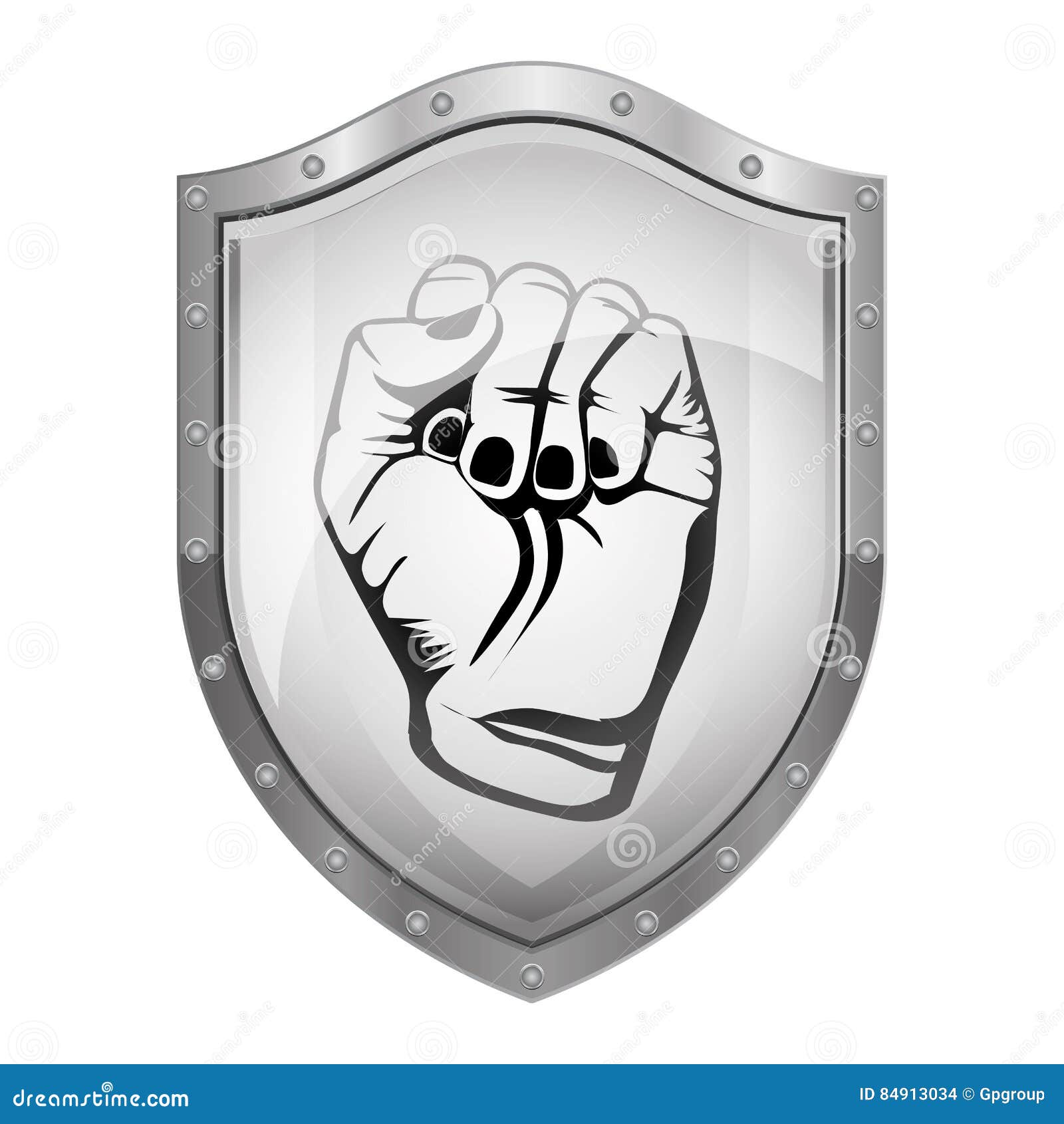 Raised fist symbol stock vector. Illustration of raised - 84913034