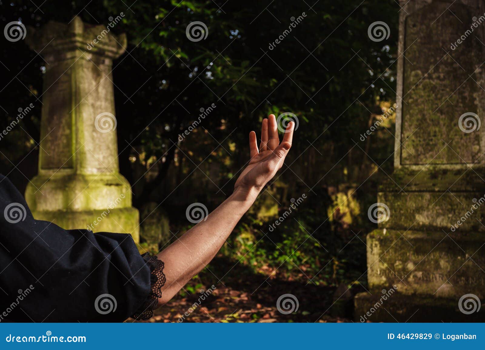 Raised hand by grave stock image. Image of mass, magic - 46429829
