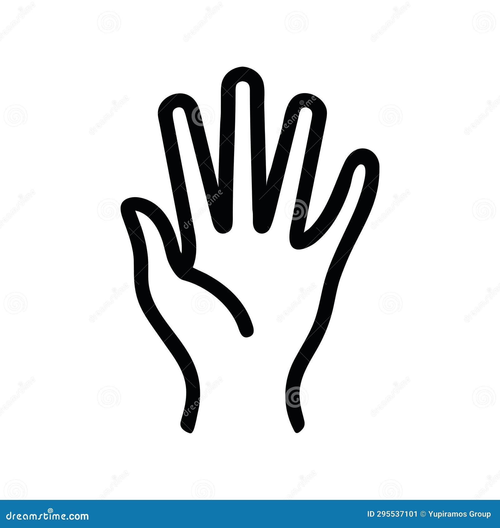 Raised hand icon stock vector. Illustration of palm - 295537101