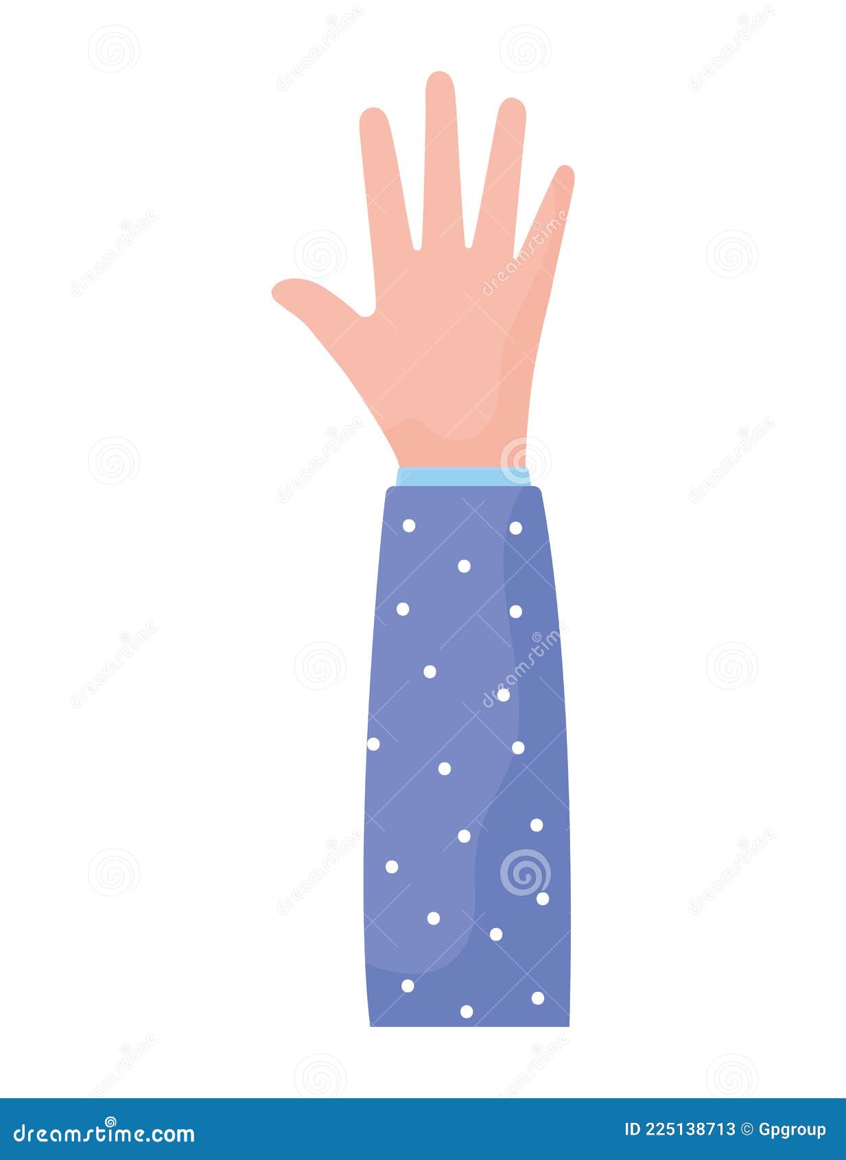 Raised hand illustration stock vector. Illustration of fist - 225138713