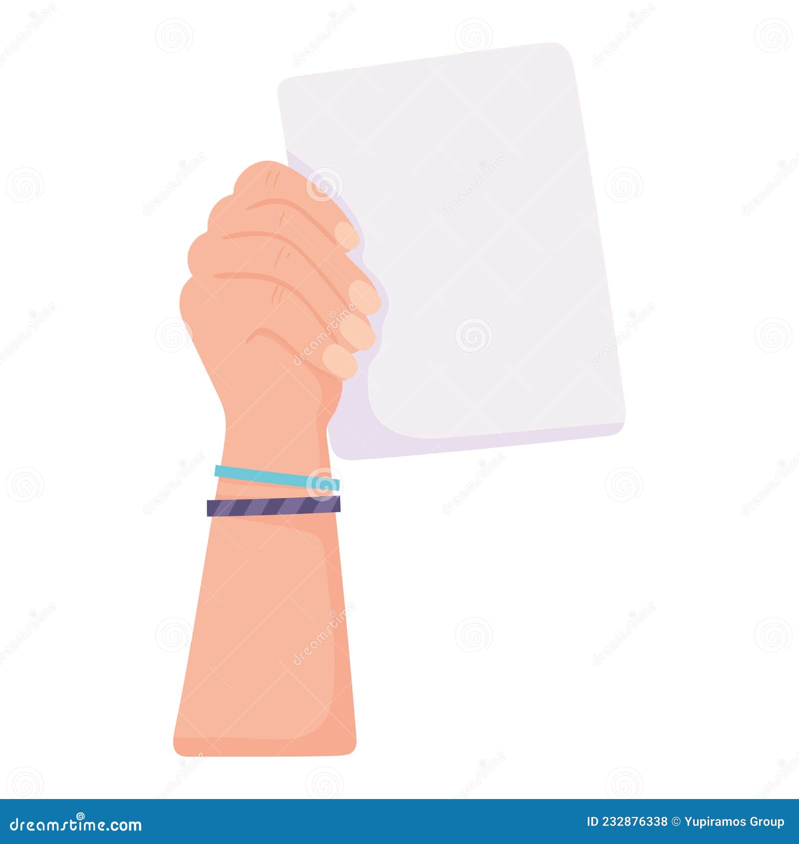 Raised hand with paper stock vector. Illustration of assistance - 232876338