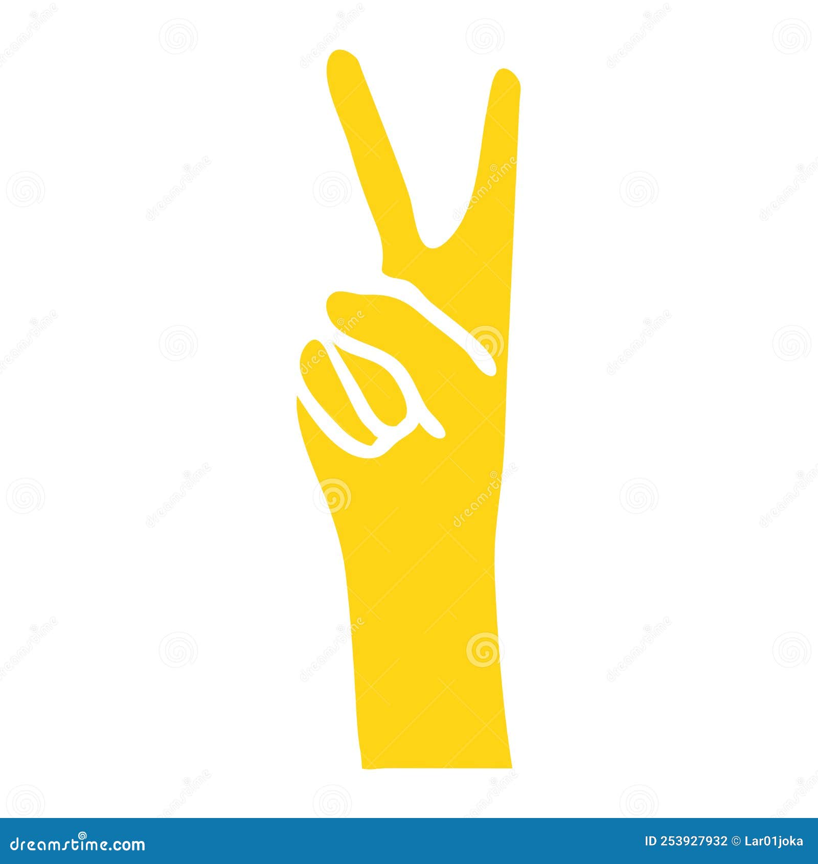 Raised Hand with a Peace Gesture Icon Vector Stock Illustration ...