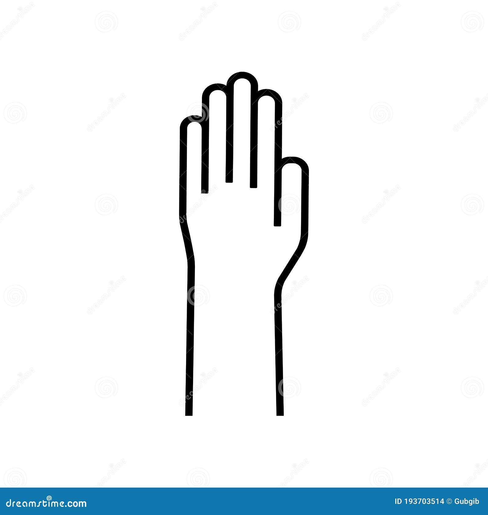 Raised Hand Sign Vector Icon Stock Vector - Illustration of symbol ...
