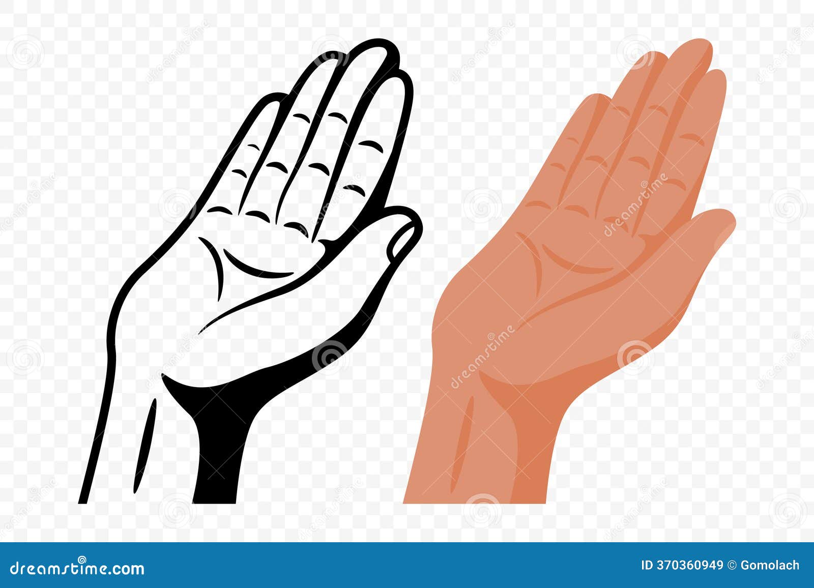 Open Human Hand Palm Icon On White Background. Vector Illustration ...