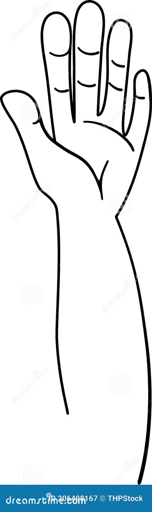 Raised Hand Vector stock vector. Illustration of fingers - 206498167