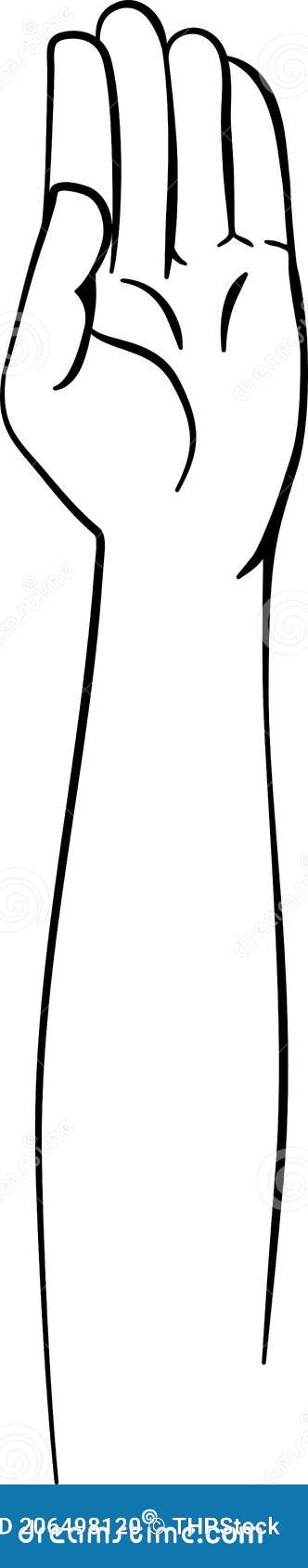 Raised Hand Vector stock vector. Illustration of drawing - 206498120